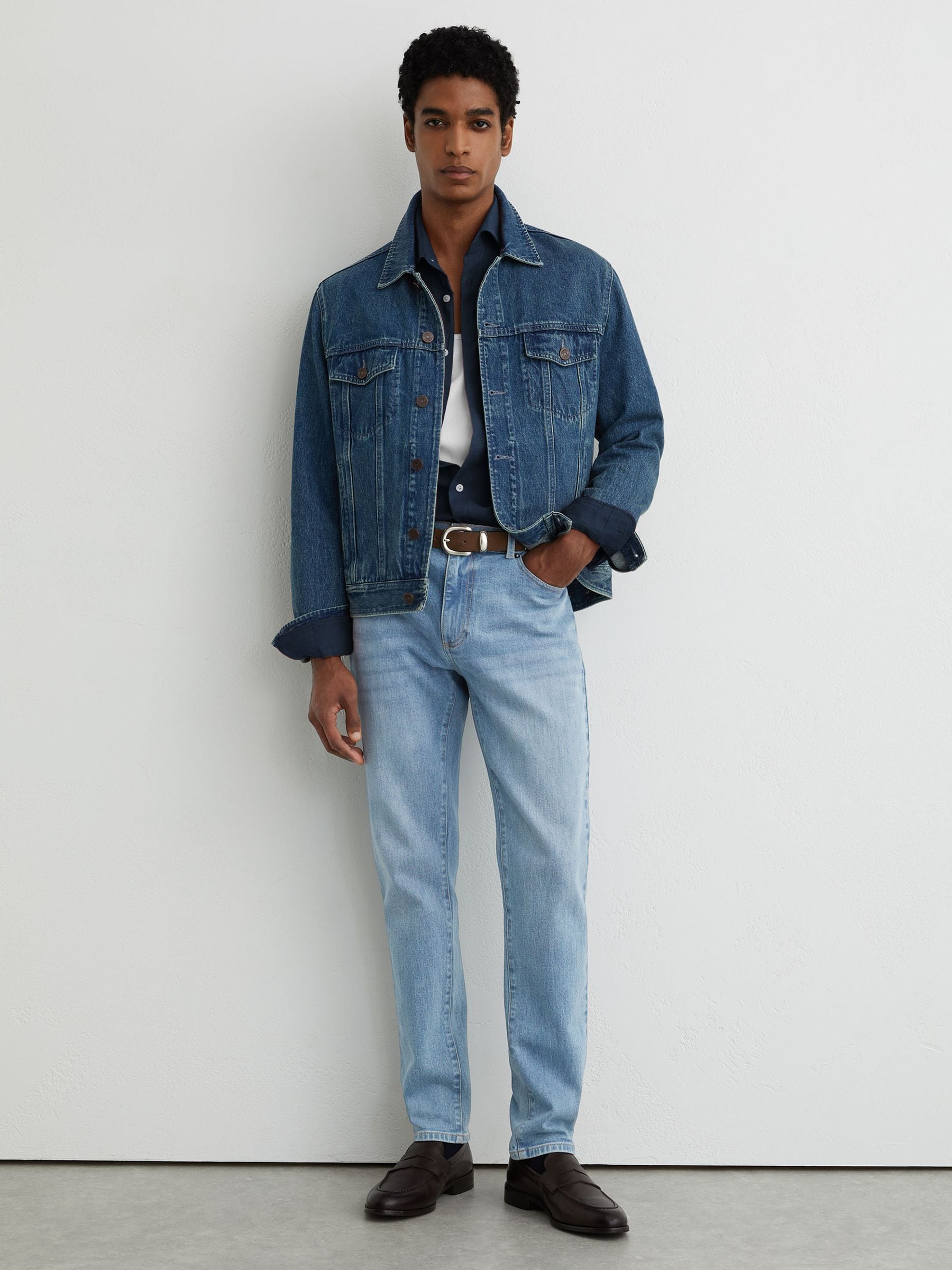 REISS Reiss Picton Washed-Denim Slim-Fit Jeans